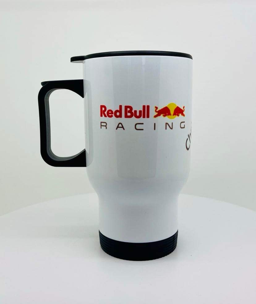 14oz White Insulated Travel Cup With Red Bull Racing Design - Name It ...